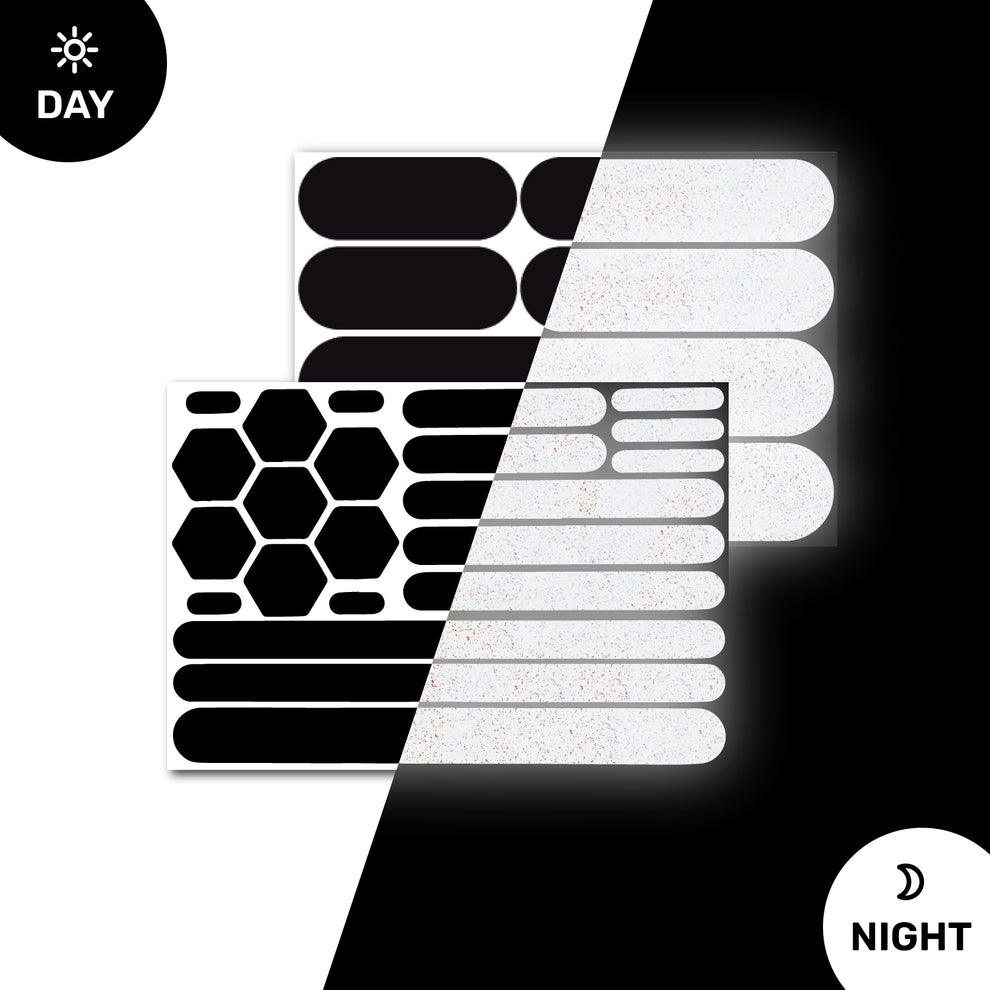 Elos Black Reflective Stickers - Combo – Elos Skateboards